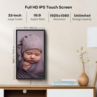 Cozyla Frame 32" Large Digital Picture Frame WiFi Digital Photo Frame ...