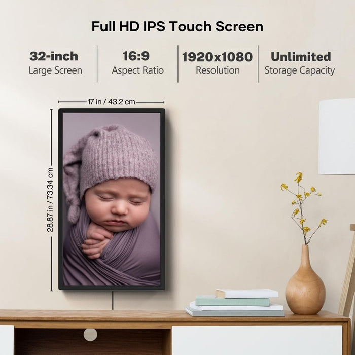 Cozyla Frame 32" Large Digital Picture Frame WiFi Digital Photo Frame ...