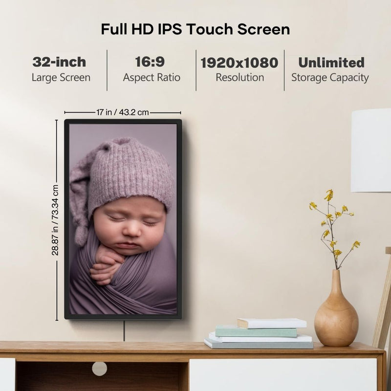 Cozyla Frame 32" Large Digital Picture Frame WiFi Digital Photo Frame ...