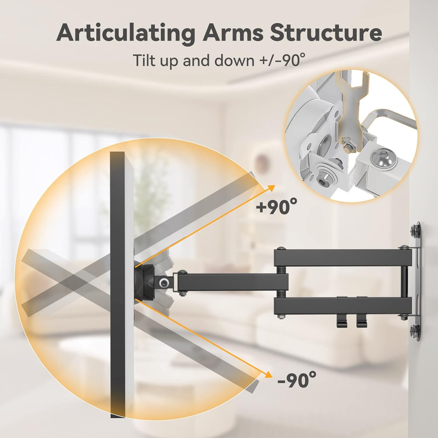 Full Motion Wall Mount with Extension Arm (Works with 15.6"/24") - Cozyla